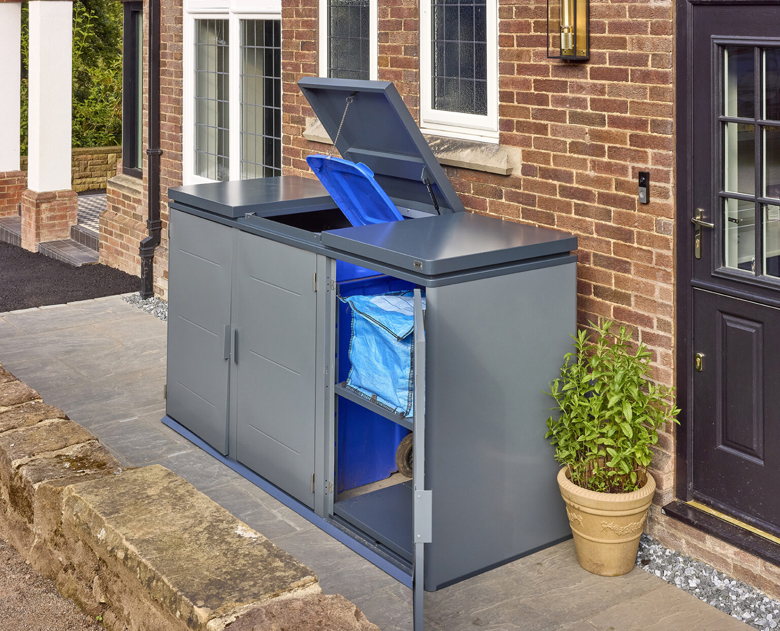 Whiston Metal Wheelie Bin Store | HEX Living, Online
